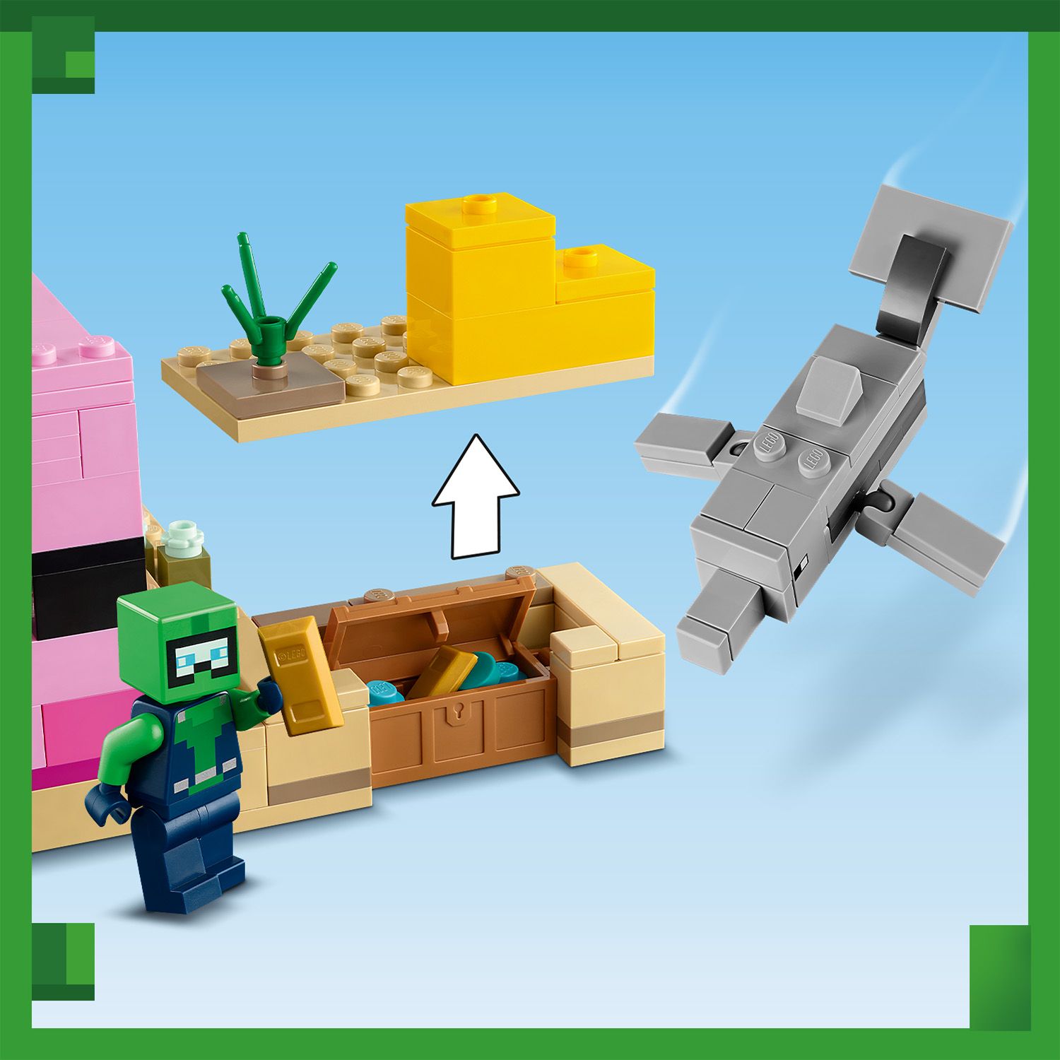 Конструктор LEGO Minecraft 21247 Дом-Аксолотль на 242 детали | лего ...