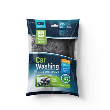 Салфетка из микрофибры для авто 50*60см 1200г/м серая Extra Dry ...