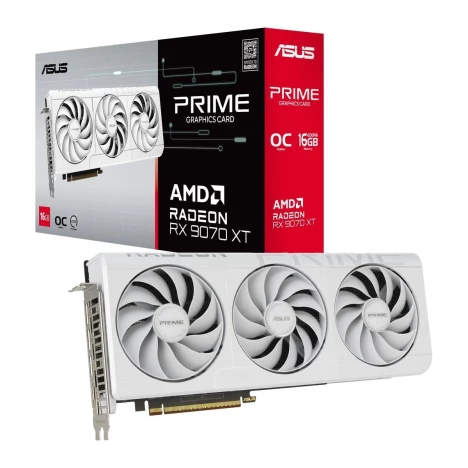 Видеокарта AMD Radeon RX 9070 XT 16 GB GDDR6 Prime White OC Asus 16669 ...