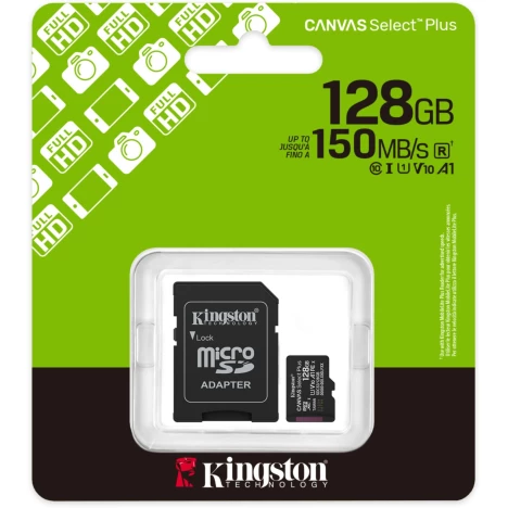 Карта памяти Kingston MicroSDXC 128GB Canvas Select Plus Gen3 150MB/s ...