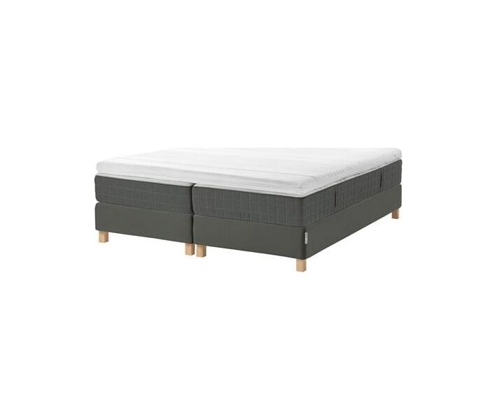 Двуспальная континентальная кровать IKEA ESPEVÄR 160х200 см Темно-серая ...