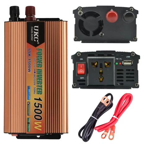 Перетворювач напруги 12-220V, 1500W, SSK UKC - EH / Інвертор напруги / Інвертор автомобільний ...