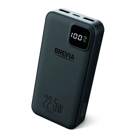 Повербанк (Power Bank) Brevia 20000mAh 22,5W, Li-Pol, LCD чорний ...