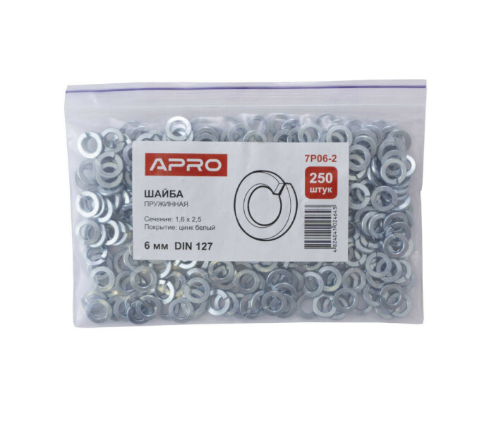Шайба пружинна Apro - М6 DIN 127 (250 шт.) (7P06-2) купити в ⁕ ALLO.UA ⁕ ціна, відгуки